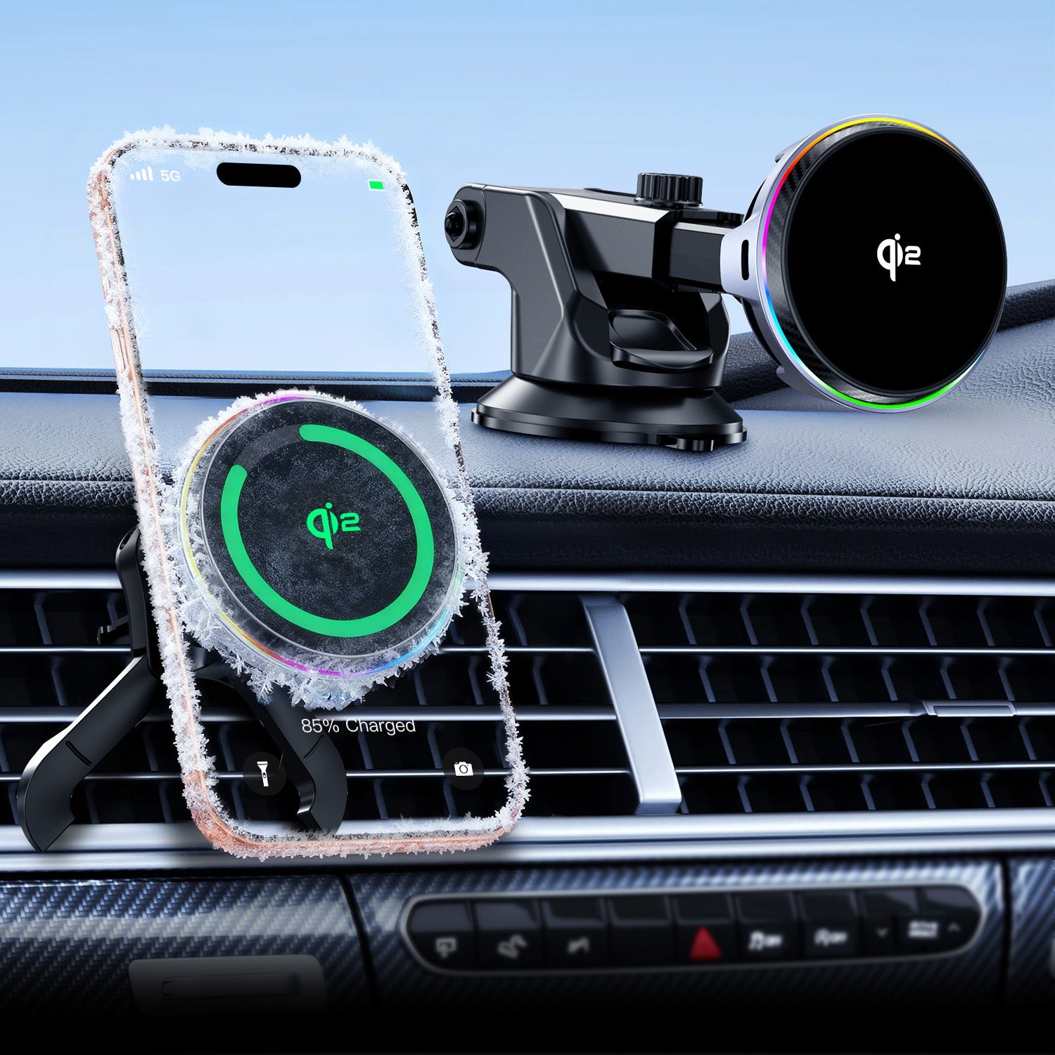 Tough On MagCool Qi2 MagSafe Car Charger with Active Cooling Mount ...