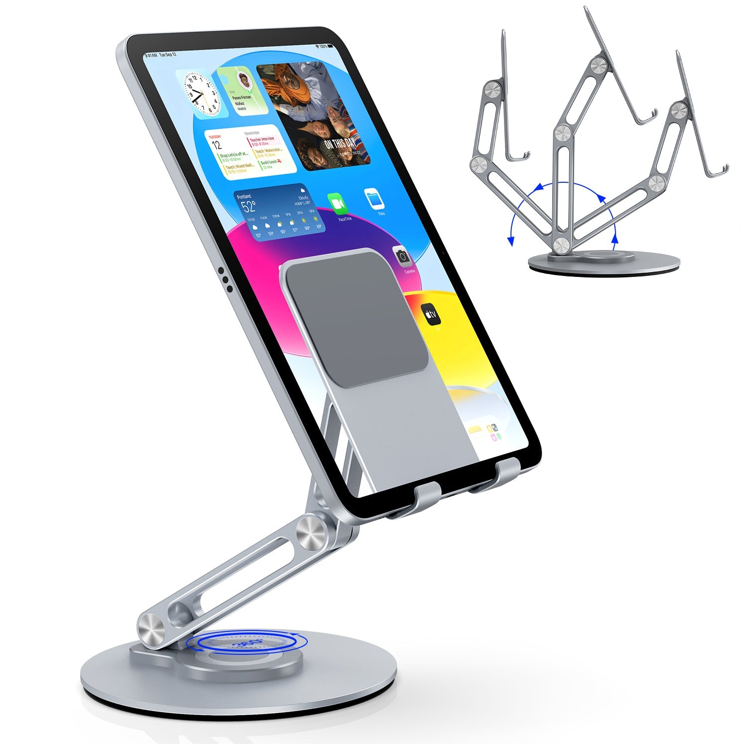Tablet Stands 360 Rotating Foldable Desktop iPad Holder Stand ...